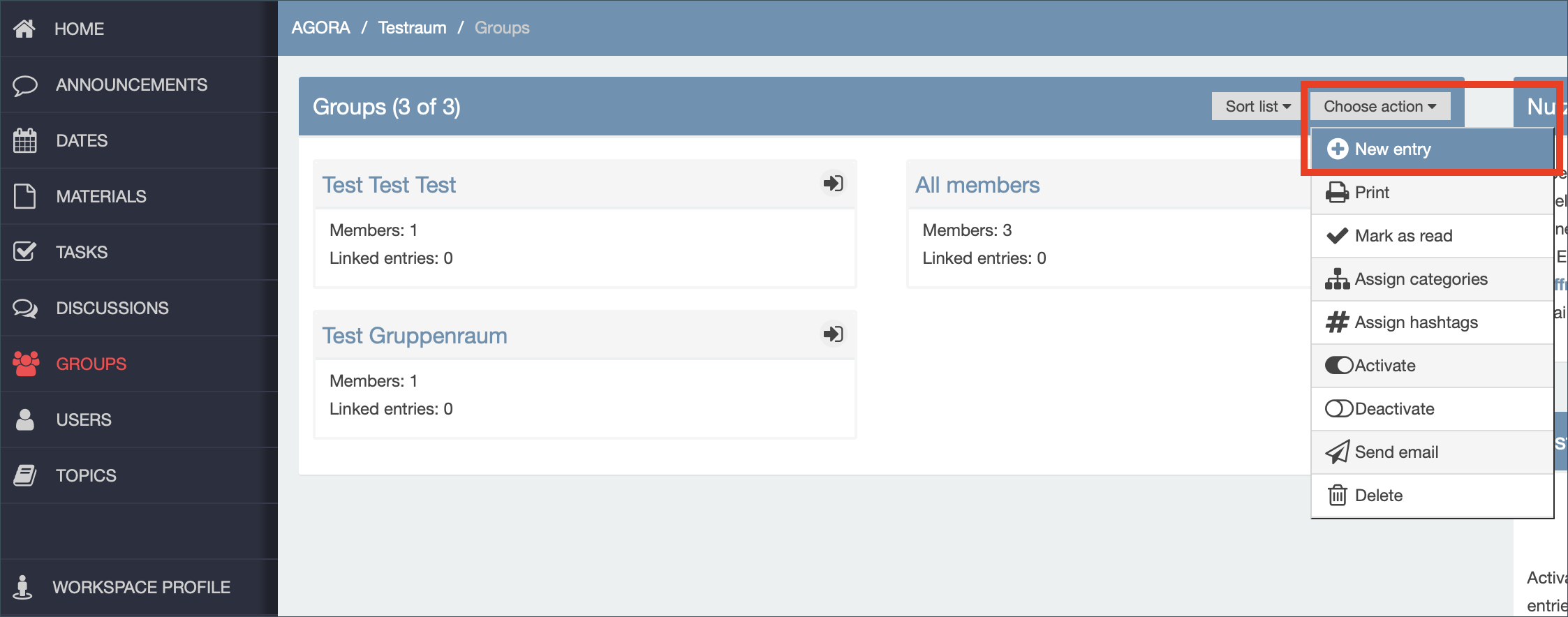 Group workspaces : AGORA : Universität Hamburg